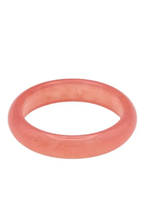 SEREE Silk Collection Blush Jade Stone Bangle - Pink