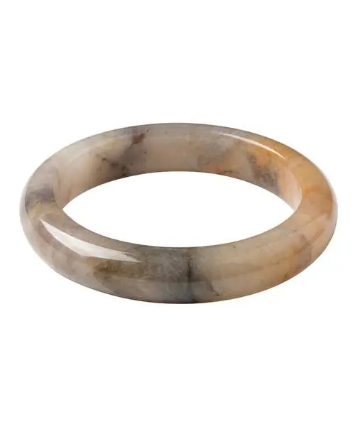 SEREE Playground Marble Jade Stone Bangle - Sand