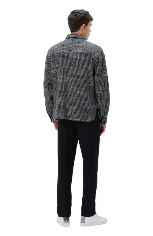 Missoni Overshirt In Wool-cotton Blend With Zigzag Pattern - Multicoloured