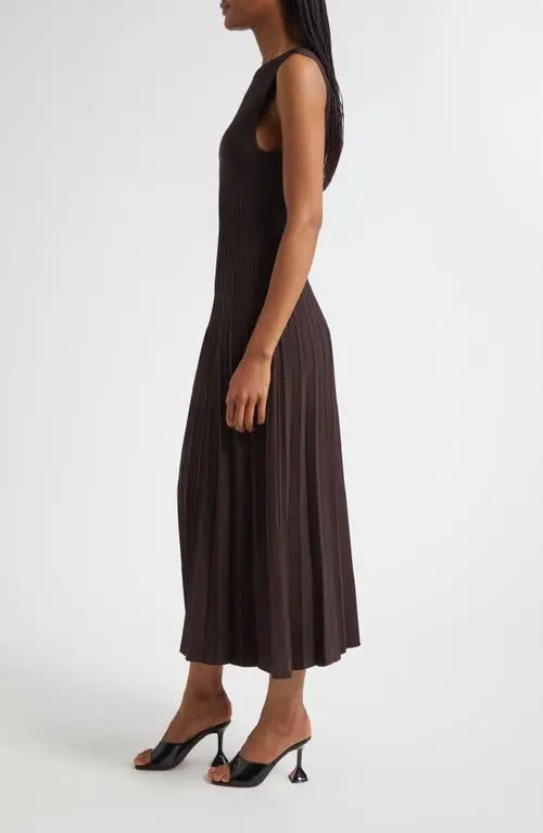 Staud Elyse Pleated Sleeveless Knit Maxi Dress - Earth