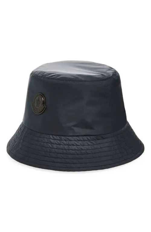 Moncler Reversible Logo Patch Bucket Hat - Navy