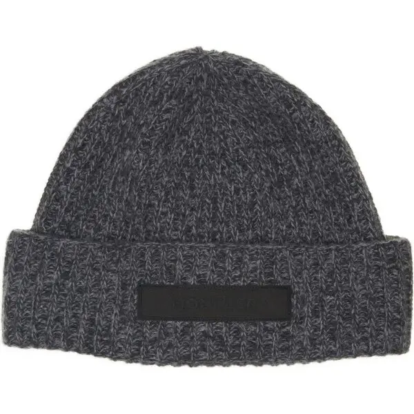 Moncler Logo Patch Virgin Wool & Cashmere Beanie - Black
