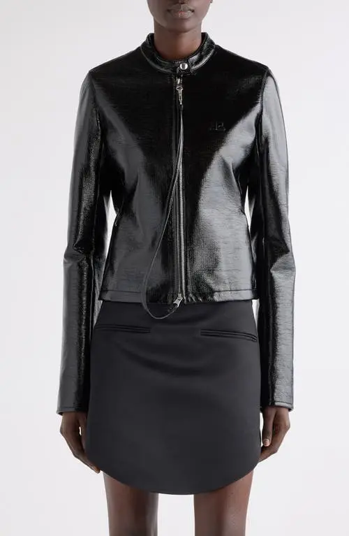COURREGES City Vinyl Biker Jacket - Black