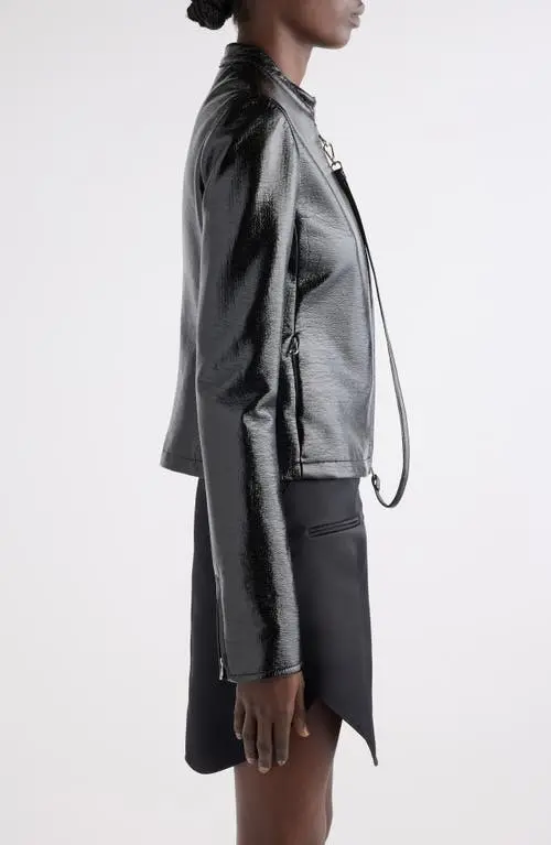 COURREGES City Vinyl Biker Jacket - Black