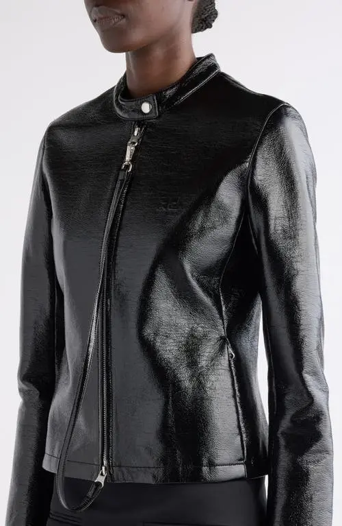 COURREGES City Vinyl Biker Jacket - Black