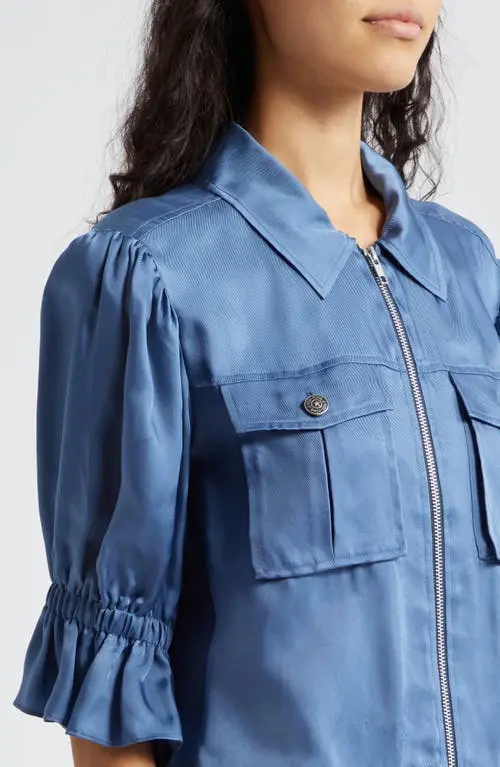 Cinq À Sept Holly Ruffle Sleeve Jacket - Indigo