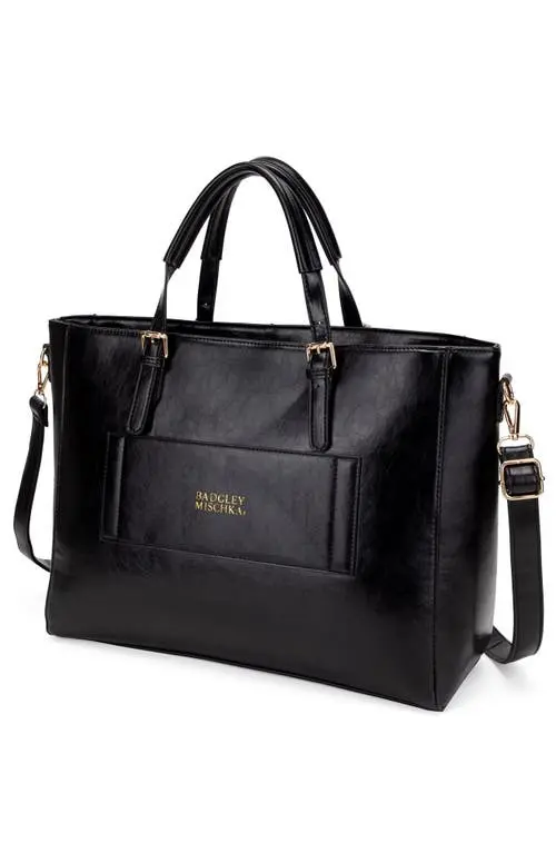 Badgley Mischka Julia Vegan Leather Weekender Duffel Bag - Black