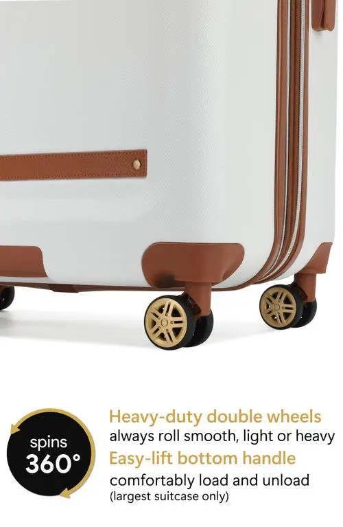 19V69 ITALIA 3-piece Expandable Spinner Luggage Set - White