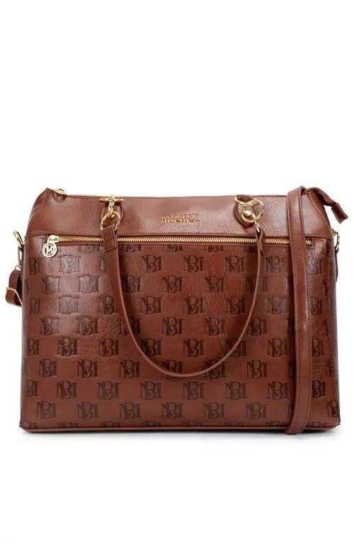 Badgley Mischka Madalyn Vegan Leather Weekender Duffle Bag - Brown