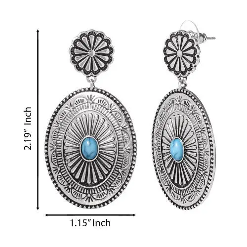 Jessica Simpson Western Round Concho Drop Earrings