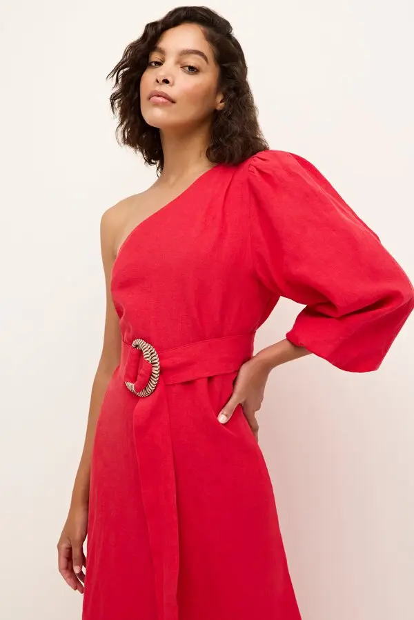MARIE OLIVER Kenna One-shoulder Dress - Pepper