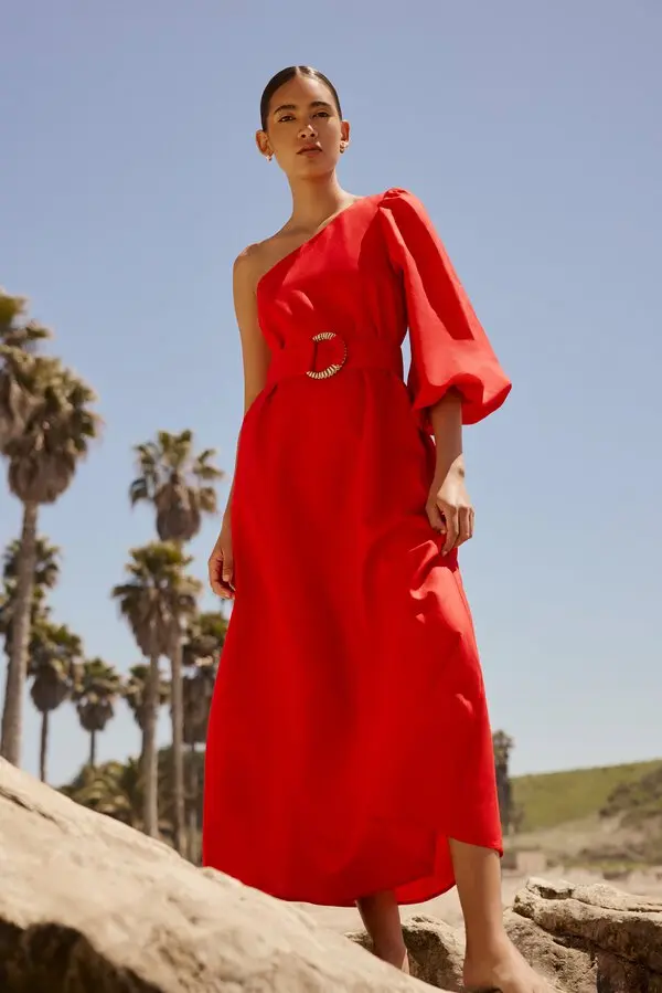 MARIE OLIVER Kenna One-shoulder Dress - Pepper