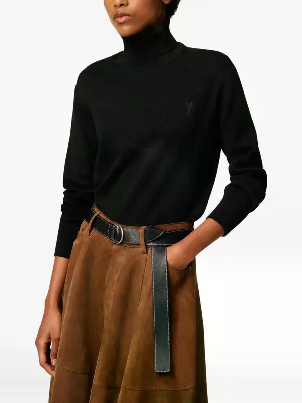 AMI Paris Wool De Coeur Turtleneck Sweater