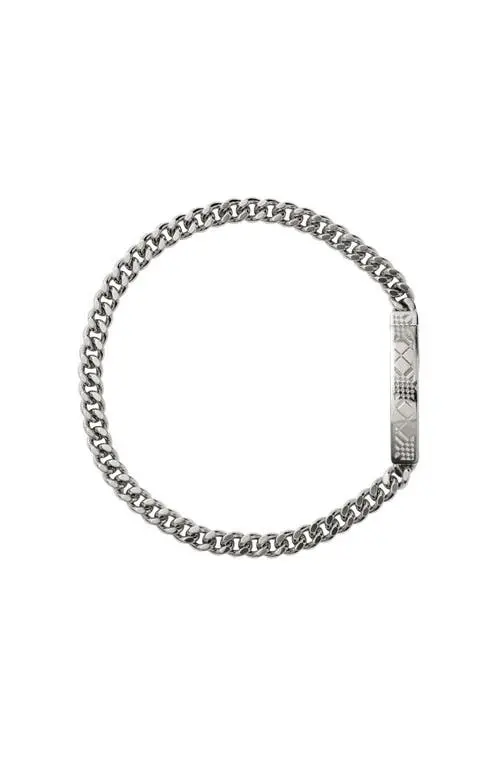 Burberry Engraved Check Chain Bracelet - Silver