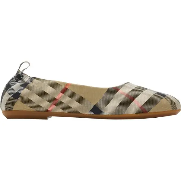 Burberry Check Ballerinas - Sand