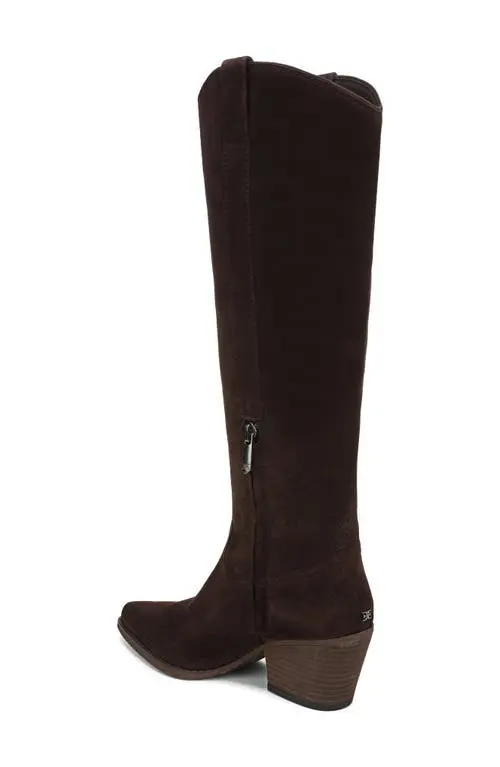 Sam Edelman Wyatt Knee High Western Boots - Cafe Noir