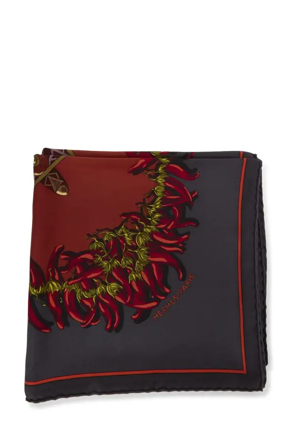 Hermès Multicolor 'aux Pays Des Épices' Silk Scarf 90