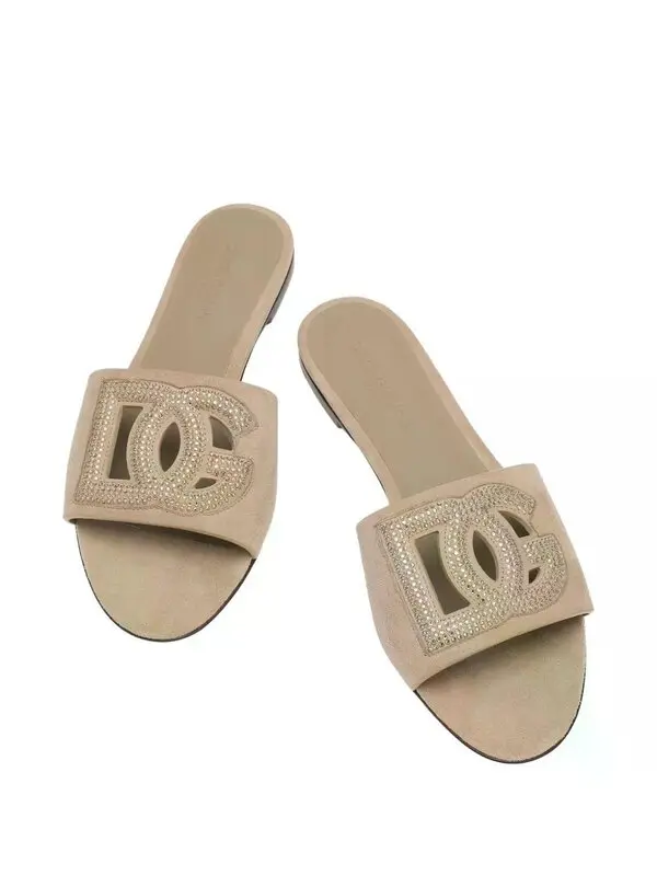 Dolce & Gabbana Crystal-embellished Sandals - Neutrals