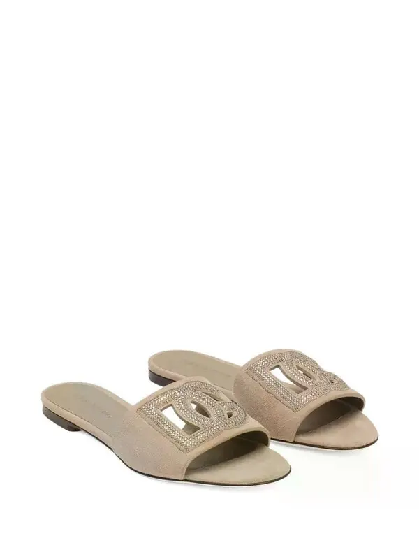 Dolce & Gabbana Crystal-embellished Sandals - Neutrals