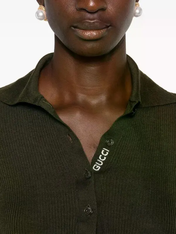 Gucci Ribbed Polo Top
