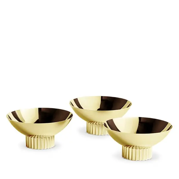 ANNA NEW YORK Striations Trio Bowls, Set Of 3 - Gold