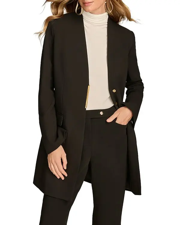 Donna Karan New York Collarless Blazer With Hardware Detail