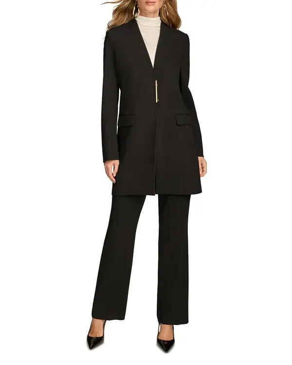 Donna Karan New York Collarless Blazer With Hardware Detail