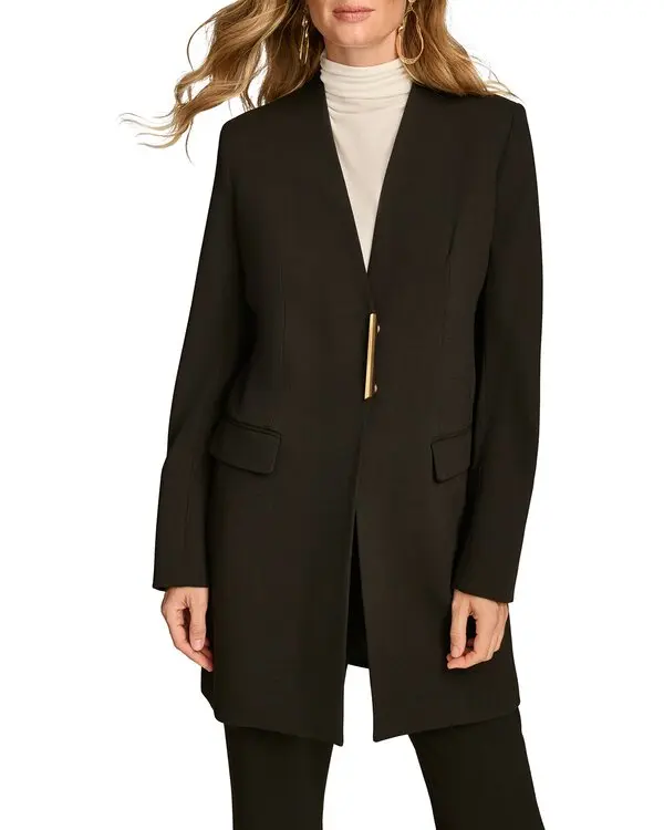 Donna Karan New York Collarless Blazer With Hardware Detail