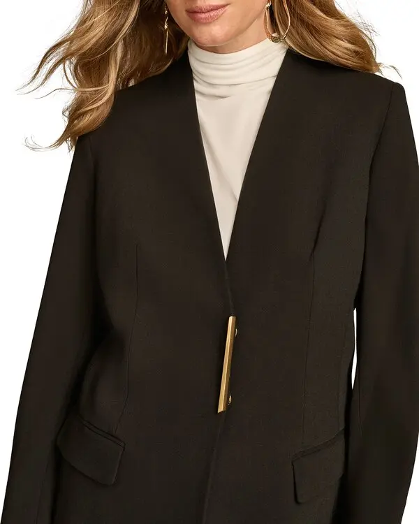 Donna Karan New York Collarless Blazer With Hardware Detail