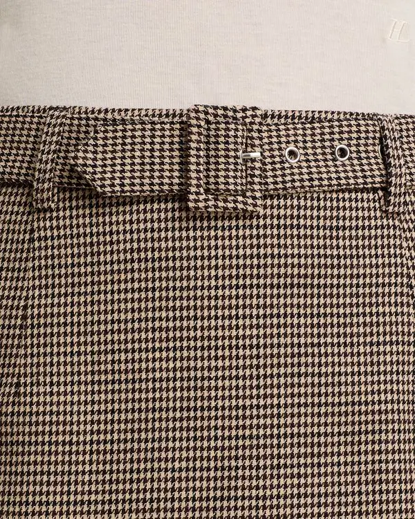 French Connection Houndstooth Belted Midi Skirt