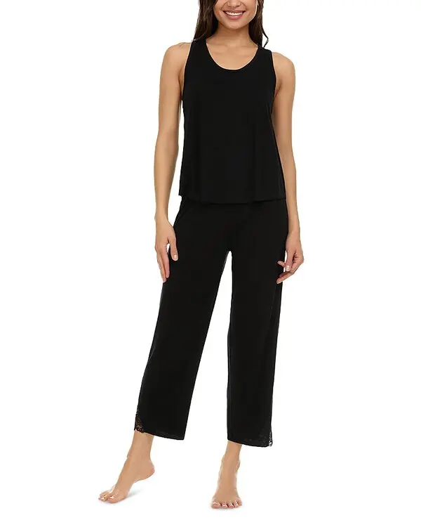 Flora Nikrooz Linda Tank Capri Pajama Set - Black