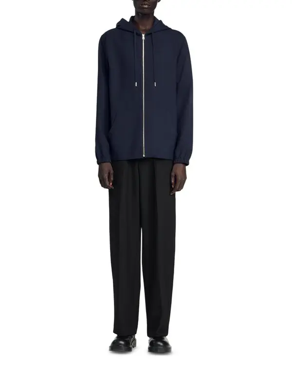 Sandro Zip Hoodie - Navy Blue
