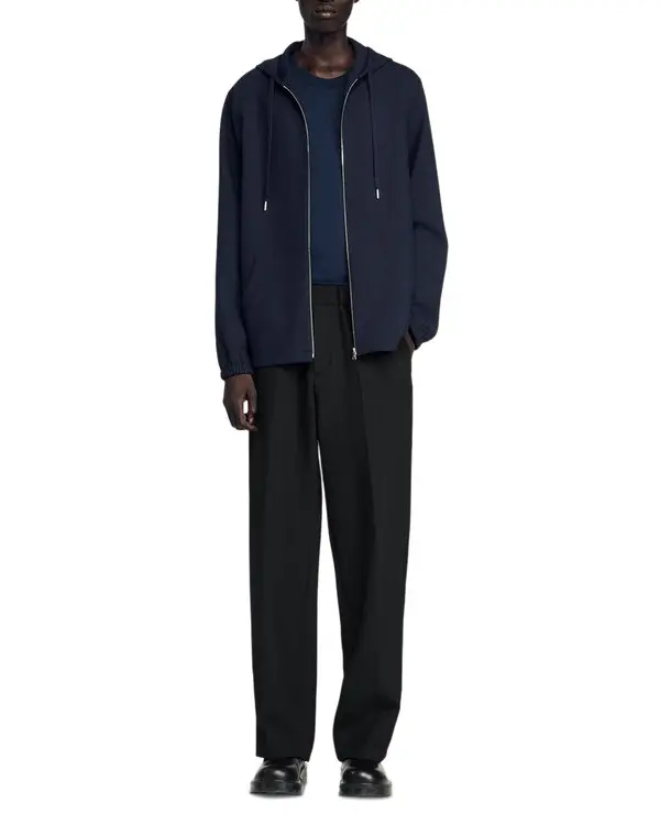 Sandro Zip Hoodie - Navy Blue