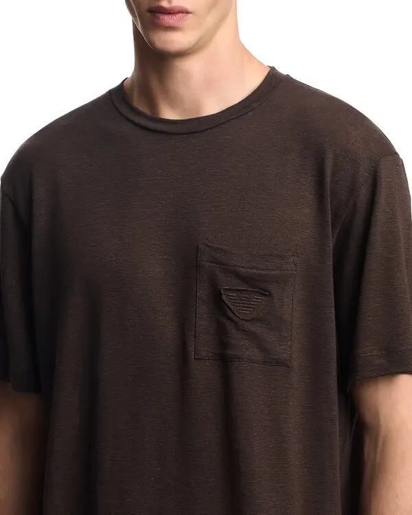 Emporio Armani Regular Fit Pocket Linen Tee