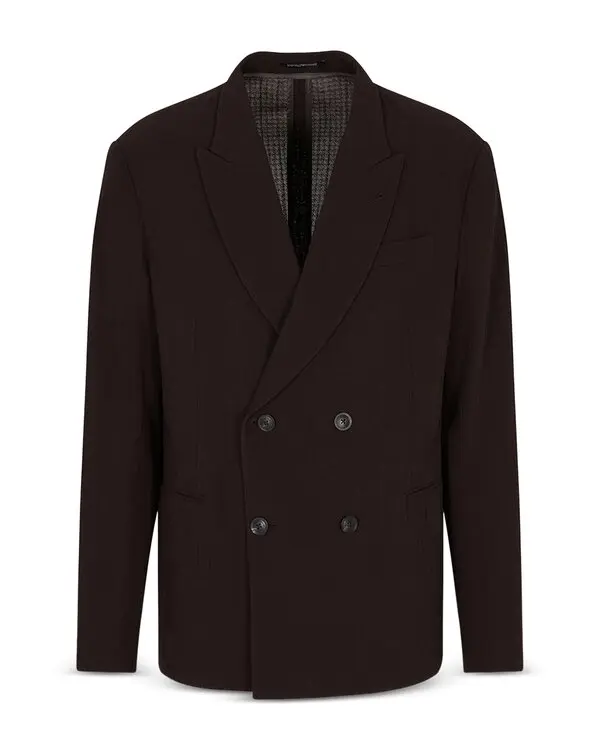 Emporio Armani Double Breasted Peak Lapel Blazer