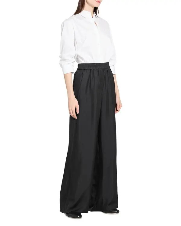 Theory Silk Wide Leg Pants