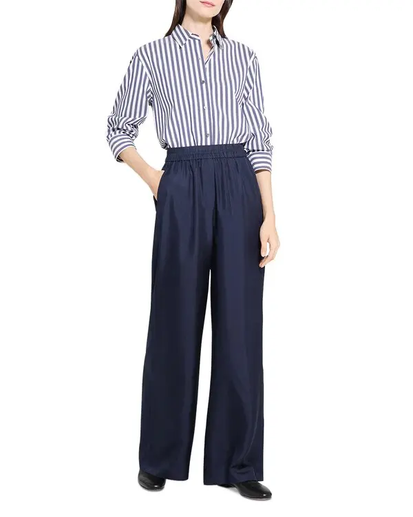 Theory Silk Wide Leg Pants - Nocturnal Way