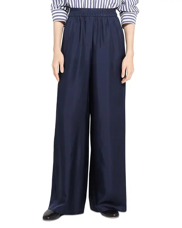 Theory Silk Wide Leg Pants - Nocturnal Way