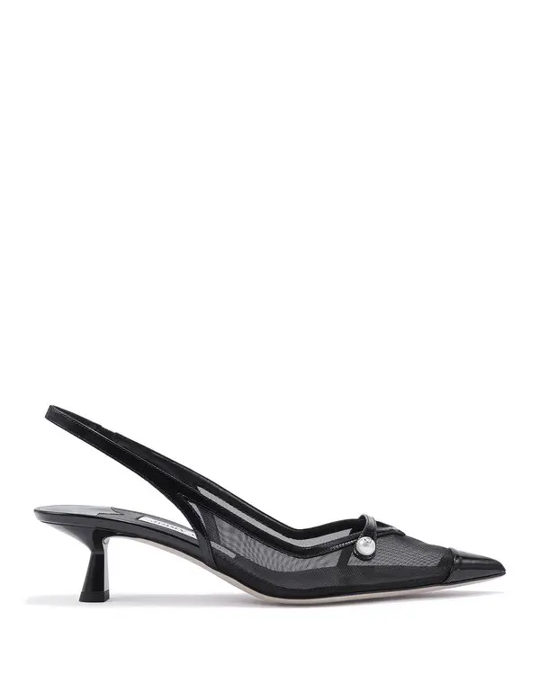 JIMMY CHOO Amita 45 Mesh Slingback Pumps