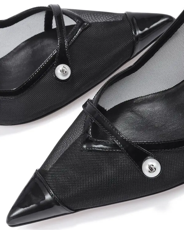 JIMMY CHOO Amita 45 Mesh Slingback Pumps