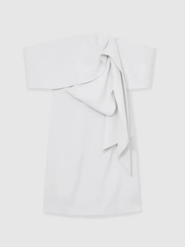 REISS Jessika Sculptural Off-shoulder Mini Dress