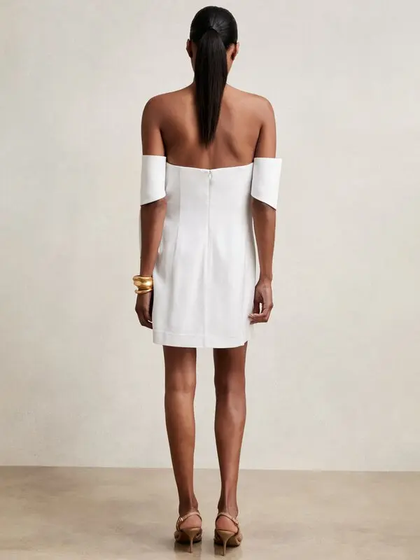 REISS Jessika Sculptural Off-shoulder Mini Dress