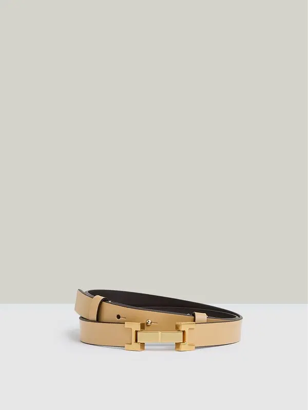 REISS Hayley Leather Belt - Neutral