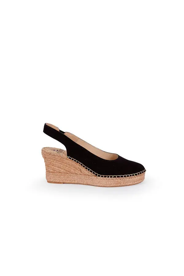 MENINA STEP Slingback Espadrille - Black