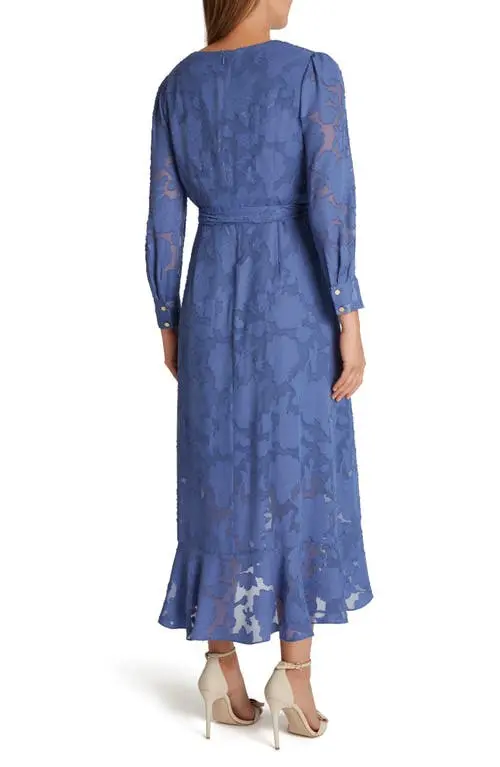 fitted lace wedding dress Maison Tara Women's Long Sleeve Chiffon Faux Wrap V-Neck Midi Dress, Black  Blush, 6 at Amazon Women's Clothing store