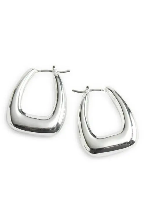 & Other Stories Chunky Oval Hoop Earrings - Silver