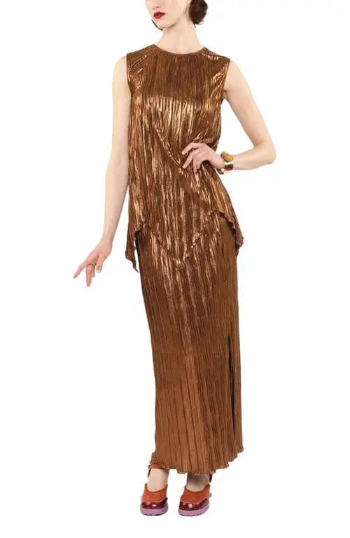 Anna Sui Fortuny Pleats Sleeveless Top