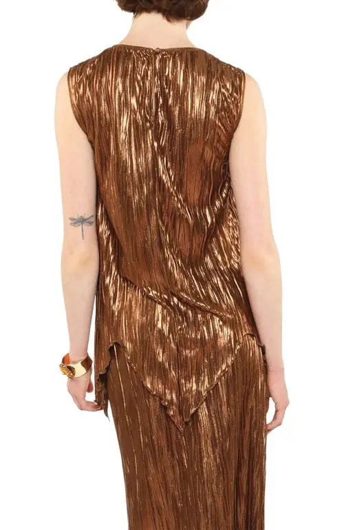 Anna Sui Fortuny Pleats Sleeveless Top