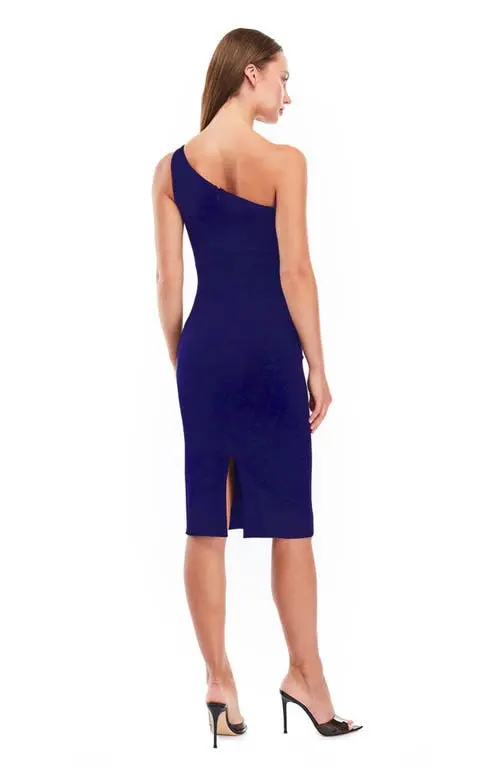 MOTHER OF ALL Lauren One Shoulder Midi Dress - Blue