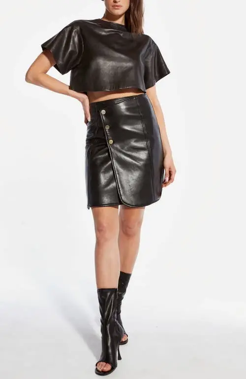 AS By DF Allison Recycled Leather Mini Skirt